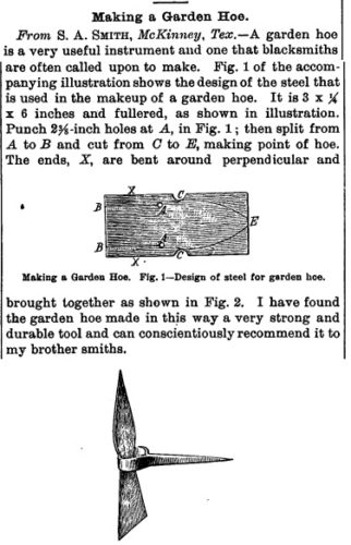 1896 - Making a Garden Hoe out of once piece of steel