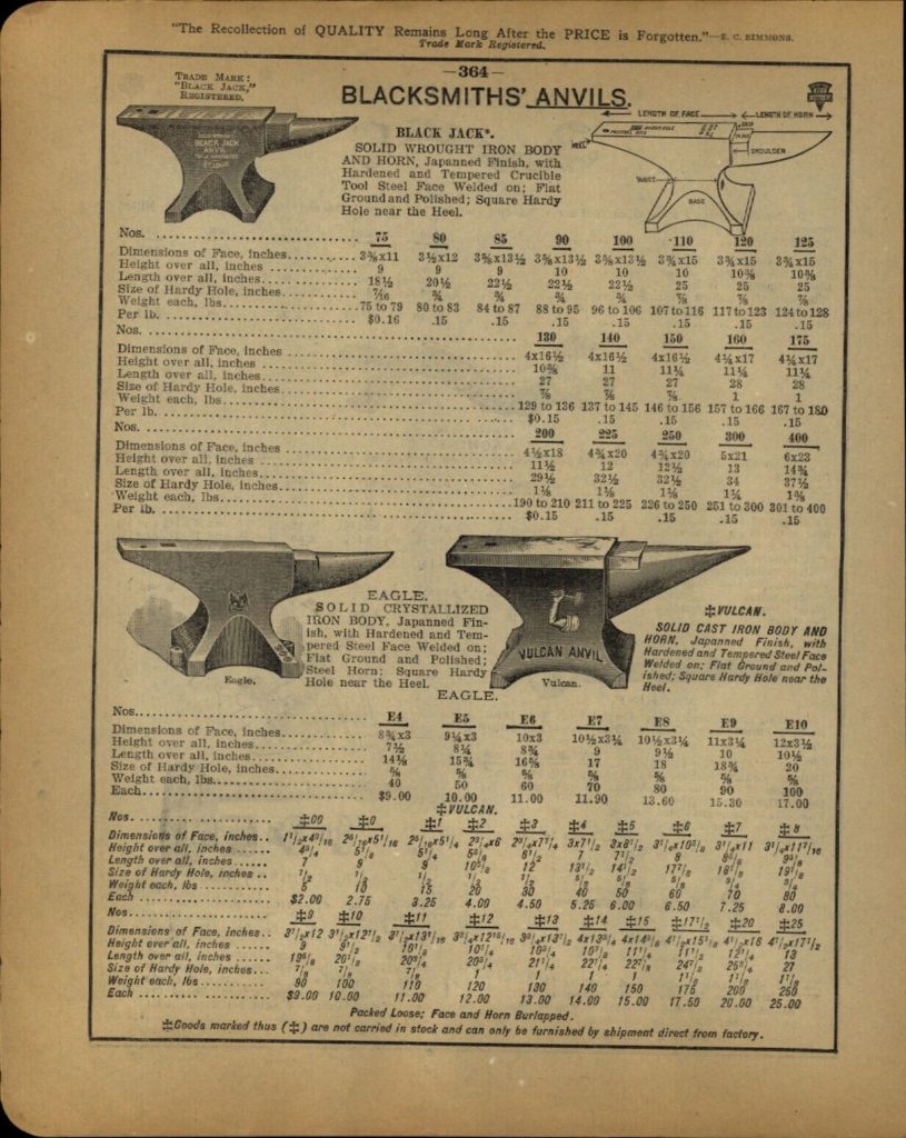 History of Anvils by Simmons, Shapleigh & Wm Enders Oak Leaf